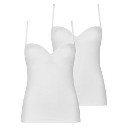 Nina von C. Damen BH-Hemd "2er Pack BH Hemdchen Secret", Gr. 75, wei&szlig;, Stoff, Obermaterial: 95% Polyamid PA. 5% Elasthan EL., BHs