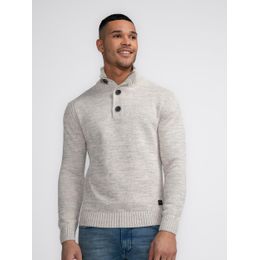 Herren Troyer "Men Knitwear Collar", weiß, Gr. L, PETROL INDUSTRIES, Strick, Obermaterial: 87% Baumwolle, 13% Polyester, Pullover