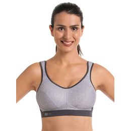 Anita Damen Sport-BH "Sport BH extreme control", Gr. 75, grau, Stoff, Obermaterial: 76% Polyester PES. 19% Polyamid PA. 5% Elasthan EL., BHs