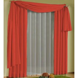 Gardine WIRTH, B:135cm H:225cm, rot, Polyester, Wohnzimmer, Gardinen, "Daria"