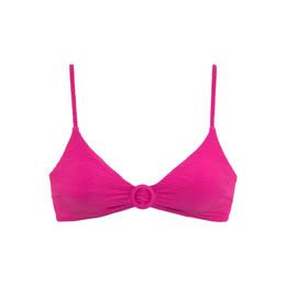 Sunseeker Damen Triangel-Bikini-Top "Loretta", pink, Gr. 34, Strukturmuster, unifarben, Polyamid, Bikini-Oberteile, mit Strukturmuster