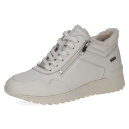 Keilsneaker Caprice, Damen, Gr. 40, natur, Nappaleder, unifarben, Schuhe Sneaker, Winterboots, Schnürschuh, High-Top-Sneaker, in bequemer Weite