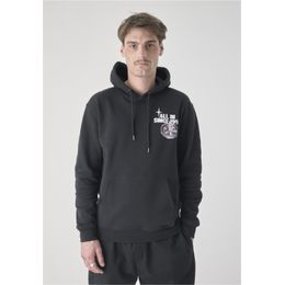 Cleptomanicx Herren Kapuzensweatshirt "Rien ne va plus", schwarz, Gr. M, bedruckt, 100% Baumwolle, Sweatshirts, mit lockerem Schnitt