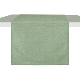 Tischl&auml;ufer my home, B:140cm L:40cm, gr&uuml;n, Polyester, Tischdecken, "Aolva", verschiedene Gr&ouml;&szlig;en, basic, modern, Esszimmer, Tisch, Deko, K&uuml;che