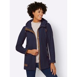 Casual Looks Damen Fleecejacke, blau, Gr. 40, meliert, unifarben, 100% Polyester, Jacken