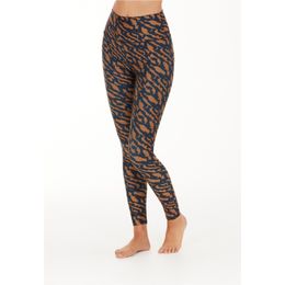ENDURANCE ATHLECIA ATHLECIA Damen Trainingstights "Windia", braun, Gr. 40, bedruckt, 82% Polyester, 18% Elasthan, Hosen, mit trendigem Leopardenmuster