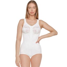 SuSa Damen Miederbody "Hosencorselet ohne Bügel Classics", Gr. 115, weiß, Stoff, Obermaterial: 60% Polyamid PA. 25% Elasthan EL. 15% Baumwolle CO.,