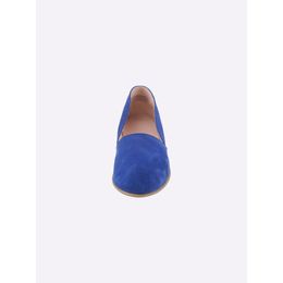 Heine Damen Slipper, Gr. 41, blau, Textil, Schuhe