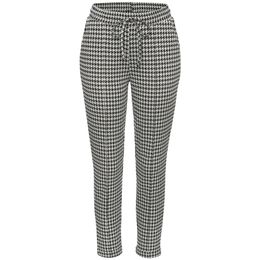 Lascana Damen Schlupfhose, schwarz-wei&szlig;, Gr. 34, Hahnentrittmuster, gemustert, Jersey, Obermaterial: 79% Polyester, 19% Viskose, 2% Elasthan, Hosen,