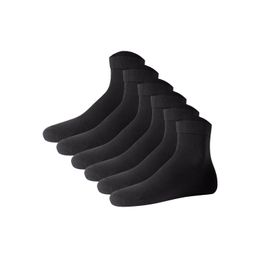 JOOP! JOOP Damen Kurzsocken "Socken Unisex premium essential organic cotton Quarter 6p 6er Pack", Gr. 39, schwarz, Obermaterial: 62% Baumwolle CO(Bio). 36%