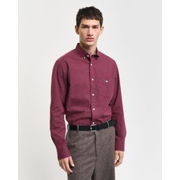 Gant Herren Langarmhemd "REG MICRO PRINT SHIRT", rot, Gr. XL, Web, Obermaterial: 100% Baumwolle, Hemden, mit einem dezenten, durchgehenden Mikro-Print