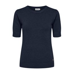 oxmo Damen Strickfleece-Pullover "Strickpullover OXHelin", blau, Gr. L, Obermaterial: 80% Viskose CV. 20% Nylon NY., Pullover