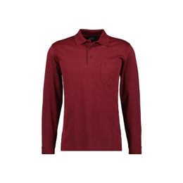 Ragman Herren Poloshirt "Poloshirt Soft Knit Polo Knopf Langarm", rot, Gr. XL, Obermaterial: 70% Baumwolle CO. 30% Polyester PES., Shirts