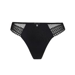 SuSa Damen String "Damen String Santorin", Gr. 44, schwarz, Stoff, Obermaterial: 80% Polyamid PA. 12% Elasthan EL. 8% Polyester PES., Unterhosen