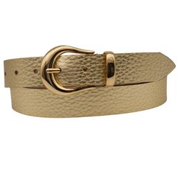 Lederg&uuml;rtel AnnaMatoni "AnnaMatoni Lederg&uuml;rtel Lana Lederg&uuml;rtel Lana", Damen, Gr. TW85 - 100cm Gesamtl&auml;nge, gold metallic 999, 100% Leder, G&uuml;rtel Lederg&uuml;rtel