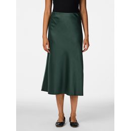 Y.A.S Damen Midirock "YASPELLA HW MIDI SKIRT S. NOOS", grün, Gr. XL, unifarben, Web, Obermaterial: 97% Polyester, 3% Elasthan, Röcke