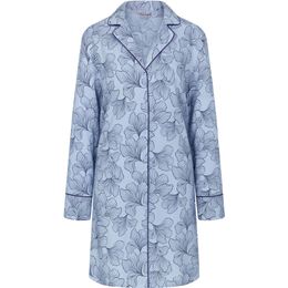 Triumph Damen Nachthemd "Boyfriend Fit NDW 03", Gr. 36, blau, Single Jersey, Obermaterial: 100% Viskose, bedruckt, unifarben, Kleider, bequem und