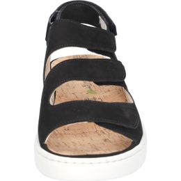 Waldl&auml;ufer WALDL&Auml;UFER Damen Keilsandalette "H-Willow", Gr. 4, schwarz, Nubukleder, unifarben, Schuhe, Sommerschuh, Sandale, Keilabsatz, mit Kork-Fu&szlig;bett, Weite H