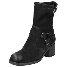 Paul Green Damen Bikerboots "Paul Green Stiefelette Nubukleder", Gr. 40,5, schwarz, Nubukleder, Schuhe