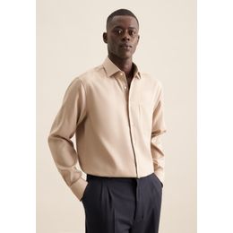 Seidensticker Herren Businesshemd "Schwarze Rose", beige, Gr. 46, unifarben, 100% Baumwolle, Hemden, Regular 1/1 Kentkragen Uni
