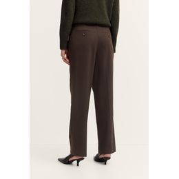 Bugatti Damen Stoffhose "Stretch-Komfort"90, braun, Gr. 34, unifarben, 64% Polyester, 34% Viskose, 2% Elasthan, Hosen, mit Bundfalte