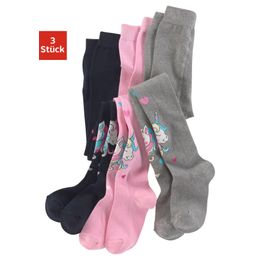 H.I.S. H.I.S M&auml;dchen Strickstrumpfhose "Kinder Motiv Strumpfhosen", Gr. 140, bunt, Obermaterial: 69% Baumwolle, 28% Polyamid, 3% Elasthan, mehrfarbig,
