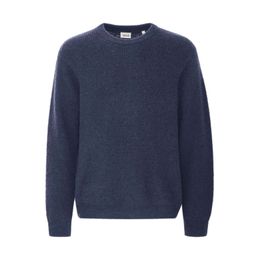 !Solid SOLID Herren Strickfleece-Pullover "Strickpullover SDMACK", blau, Gr. L, Obermaterial: 58% Polyacryl PAN. 26% Wolle WO. 13% Polyamid PA. 3% Elasthan