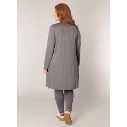 Damen Longstrickjacke "Ayla Long", grau, Gr. 48, Base Level Curvy, Strick, Obermaterial: 94% Viskose, 6% Elasthan, Strickjacken, Gro&szlig;e Gr&ouml;&szlig;en