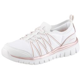 Skechers Damen Slip-On Sneaker "GRACEFUL-PURECRUSH", Gr. 35, gold, Lederimitat, Textil, Schuhe, Freizeitschuh mit elastischem Einstieg