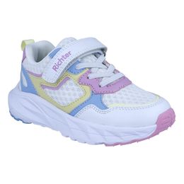 Richter M&auml;dchen Sneaker "Jumper WMS: Weit", Gr. 29, wei&szlig;, Lederimitat, Textil, kontrastfarbene Details, Schuhe, Freizeitschuh mit Logoverzierung,
