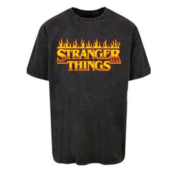 F4NT4STIC Damen T-Shirt "Stranger Things Fire Logo Women Netflix TV Series", schwarz, Gr. L, Obermaterial: 100% Baumwolle, Shirts, Premium Qualit&auml;t