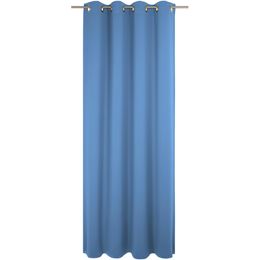 Vorhang WIRTH, B:132cm H:145cm, blau, Jacquard, Polyester, Wohnzimmer, Gardinen, "Umea"