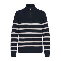 oxmo Damen Troyer "Troyer OXSanva", blau, Gr. L, Obermaterial: 70% Baumwolle CO recyc.. 30% Polyester Pol. recyc.., Pullover