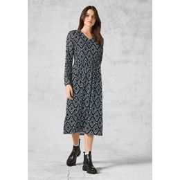 Cecil Damen Midikleid, grau, Gr. M, bedruckt, Stoff, 95% Polyester, 5% Elasthan, Kleider, soft und trageangenehm