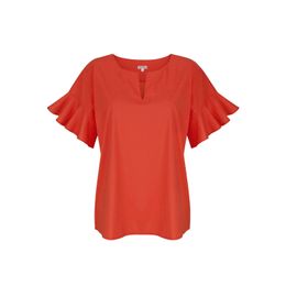 Alba Moda Damen Kurzarmbluse "Bluse Bluse mit V-Ausschnitt", orange, Gr. 36, Obermaterial: 73% Baumwolle CO. 23% Polyamid PA. 4% Elasthan EL., Blusen