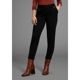 Laura Scott Damen Stretch-Hose, schwarz, Gr. 38, unifarben, Milano Rib, Obermaterial: 76% Polyester, 20% Viskose, 4% Elasthan, Hosen, aus bequemem