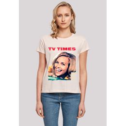 T-Shirt F4NT4STIC "TV Times Honor Blackman 1964 Cover", Damen, Gr. L, rosa (pink), Obermaterial: 100% Baumwolle, oversize, Rundhals, ohne B&uuml;ndchen, Shirts T-Shirt, Premium Qualit&auml;t