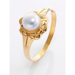 Lady Damen Fingerring, 18, Gold Metall Perlen, gold, Gold, Metall, Perlen, Fingerringe