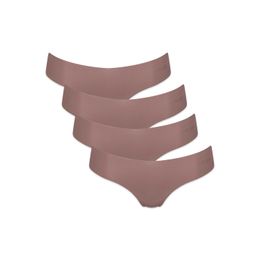 Sloggi Damen String "String Zero Microfiber Hipstring 2.0 4er Pack", Gr. L, braun, Obermaterial: 76% Polyamid PA. 24% Elasthan EL., Unterhosen