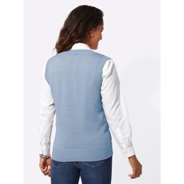 Casual Looks Damen Pullunder "Pullunder", blau, Gr. 36, unifarben, 50% Baumwolle, 50% Polyacryl, Pullover
