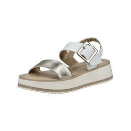 Marco Tozzi Damen Plateausandaletten "Marco Tozzi Sandalen Leder", Gr. 40, wei&szlig;, Leder, Schuhe