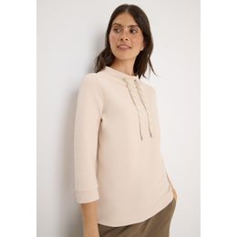 Cecil Damen Sweatshirt, beige, Gr. M, Strukturmuster, unifarben, Ottomane, Obermaterial: 60% Polyester, 37% Viskose, 3% Elasthan, Sweatshirts, mit