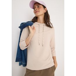 Cecil Damen Sweatshirtoat milk beige, Gr. S, Strukturmuster, unifarben, Ottomane, Obermaterial: 60% Polyester, 37% Viskose, 3% Elasthan, Sweatshirts,
