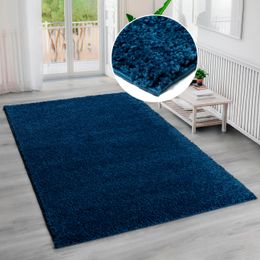 Hochflor-Teppich Bruno Banani, B:240cm H:30mm L:320cm, blau, Kunstfaser, Teppiche, "Shaggy Soft", gewebt, Uni Farben, besonders weich und kuschelig,