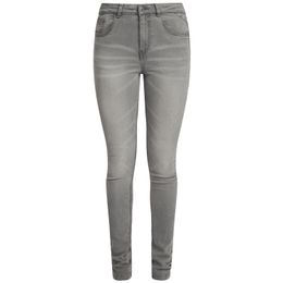 oxmo Damen Bequeme Jeans "Jeans Hose PXLenna", grau, Casual, Gr. 26, unifarben, Jeans, Obermaterial: 98% Baumwolle CO. 2% Elasthan EL., Jeans