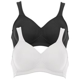 Anita Damen Bügelloser BH "BH ohne Bügel Twin", Gr. 75, schwarz-weiß, Obermaterial: 70% Polyamid PA. 30% Elasthan EL., BHs