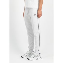 Jogginghose Alpha Industries "Track Jogger SL", Herren, Gr. L, Normalgr&ouml;&szlig;en, pastel grau melange, Obermaterial: 80% Baumwolle, 20% Polyester, Hosen Jogginghose
