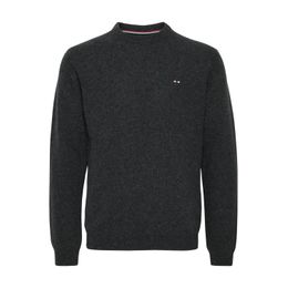 FQ1924 Herren Strickfleece-Pullover "Strickpullover KQLefq", grau, Gr. L, Obermaterial: 80% Wolle WO. 20% Polyester PES., Pullover