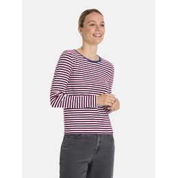LIEBLINGSST&Uuml;CK LIEBLINGSST&Uuml;CK Damen Langarmshirt "Nashi", lila, Gr. 4XL, gemustert, gestreift, mehrfarbig, Single Jersey, Obermaterial: 95% Baumwolle, 5% Elasthan,