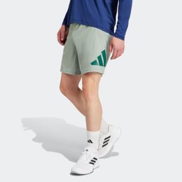 Herren Shorts "TRAIN ESSENTIALS LOGO TRAINING", silber, Gr. L, adidas Performance, Web, Obermaterial: 100% Polyester, Hosen